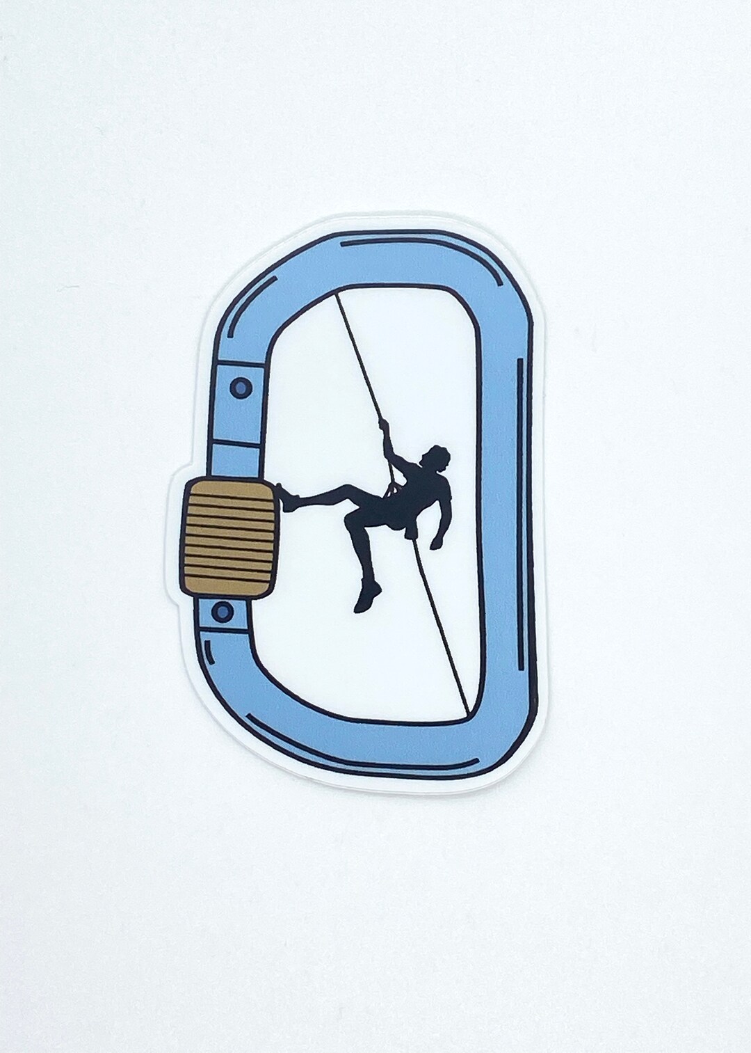 Male Rock Climber Carabiner Sticker | Rock Climbing Sticker | Water ...