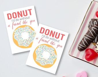 Donut Valentine's Day Cards Girls Valentine Cards - Etsy