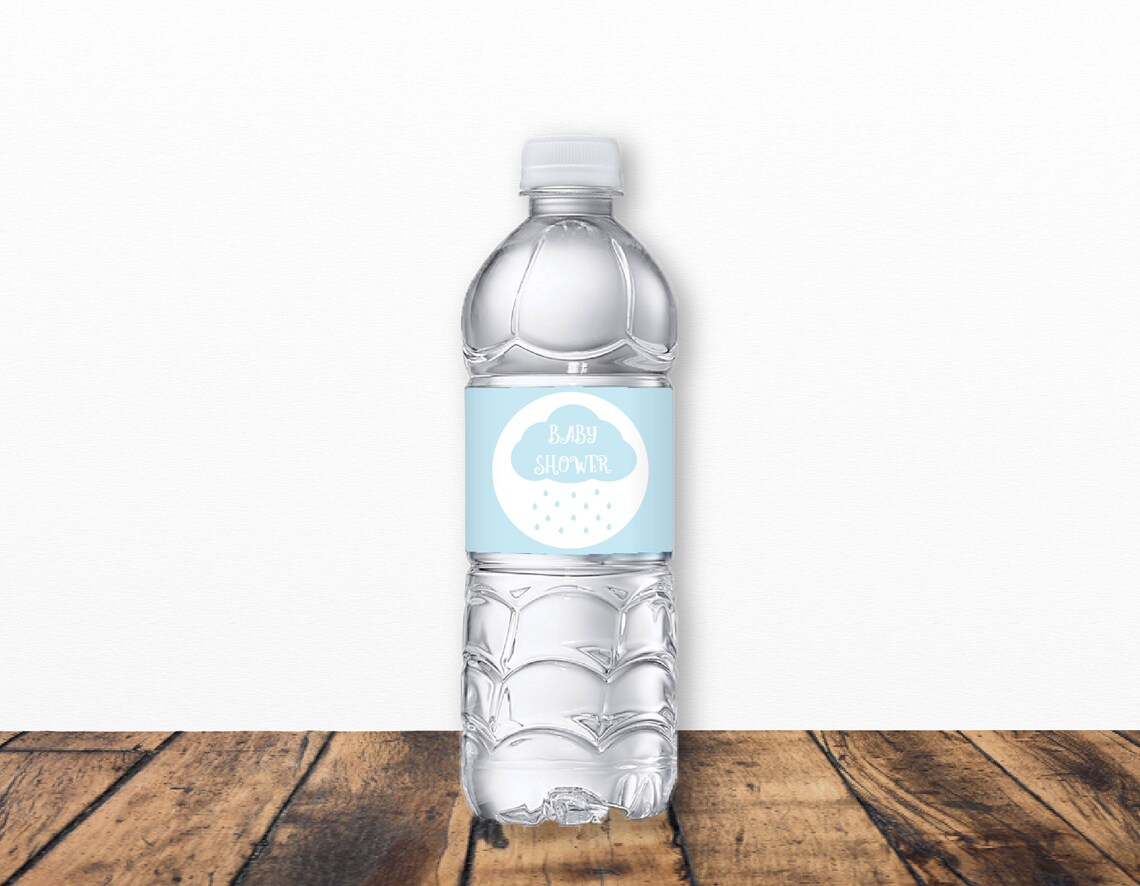 Rain Baby Shower Water Bottle Label Rain Shower Baby | Etsy
