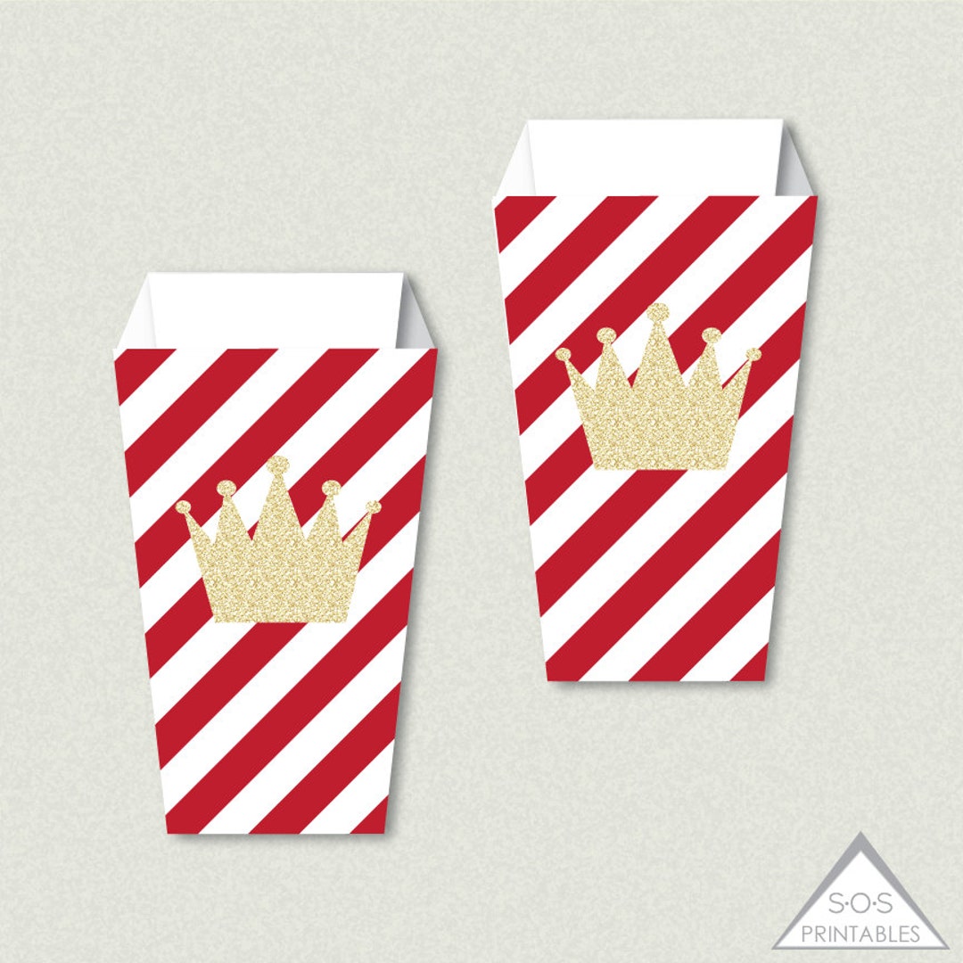 Prince Printable Popcorn Boxes Crown Popcorn Box Popcorn - Etsy
