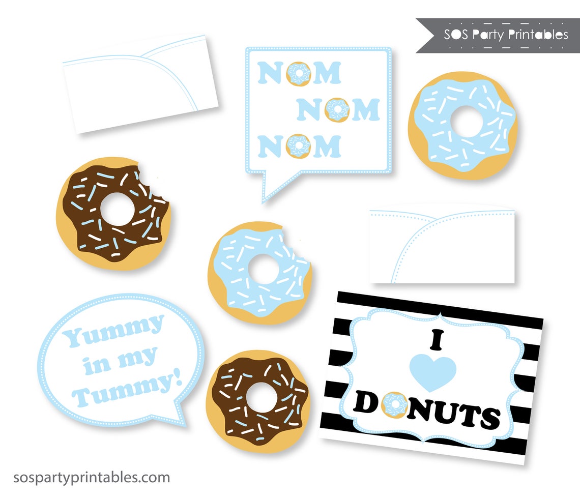 Donut Photo Booth Props Donut Party Printables Donut | Etsy