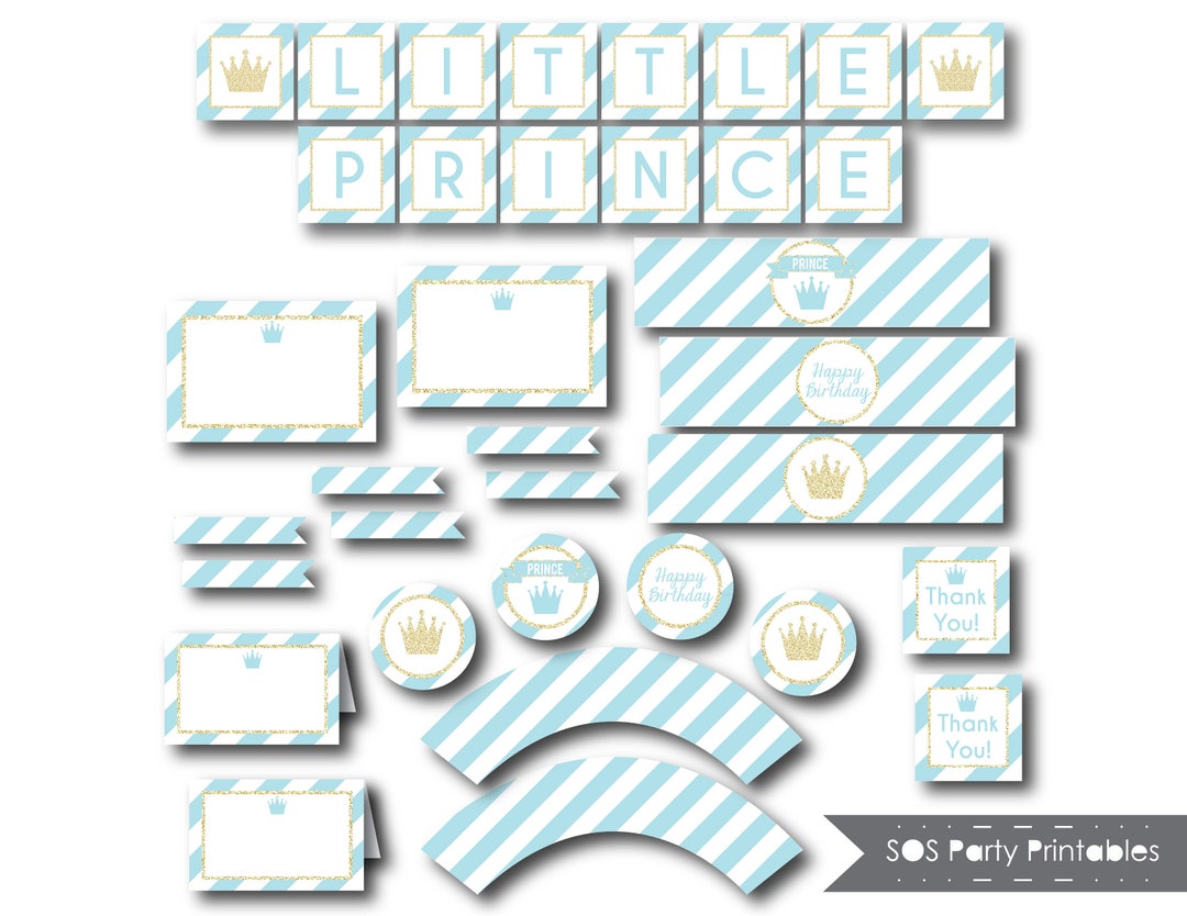 Prince Birthday Printables Little Prince Party Printable - Etsy