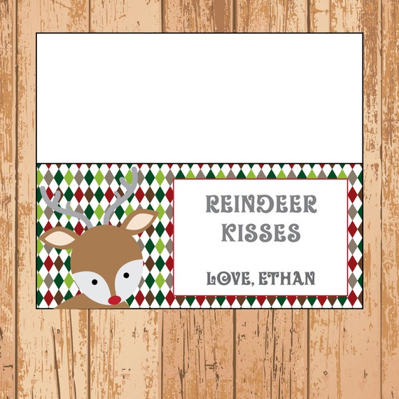 Reindeer Christmas Goodie Bag Tags ~ Classroom Favors ~ 4" Favor Bag ...