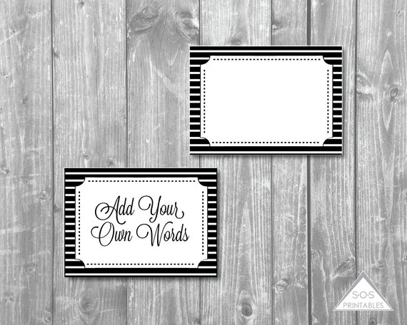 editable labels, buffet labels, black and white labels, printable pdf ...