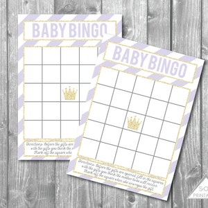 Princess Baby Shower Bingo Baby Bingo Fill-in Bingo Cards | Etsy