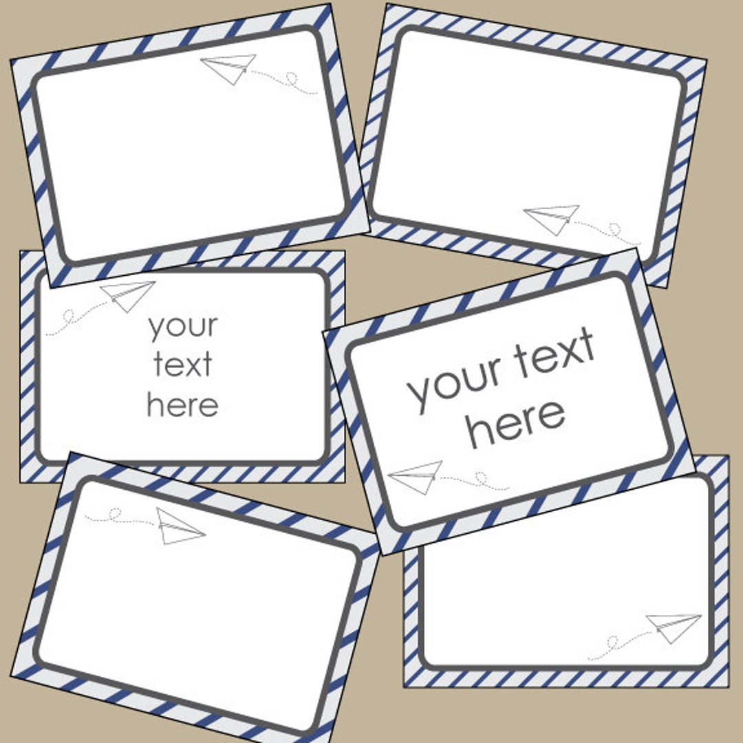 Paper Airplane Party Printable Labels Printable PDF - Etsy