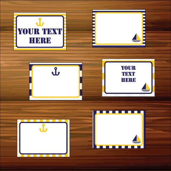 Blue and Gold Nautical Sailboat Labels- Printable PDF - Editable ...