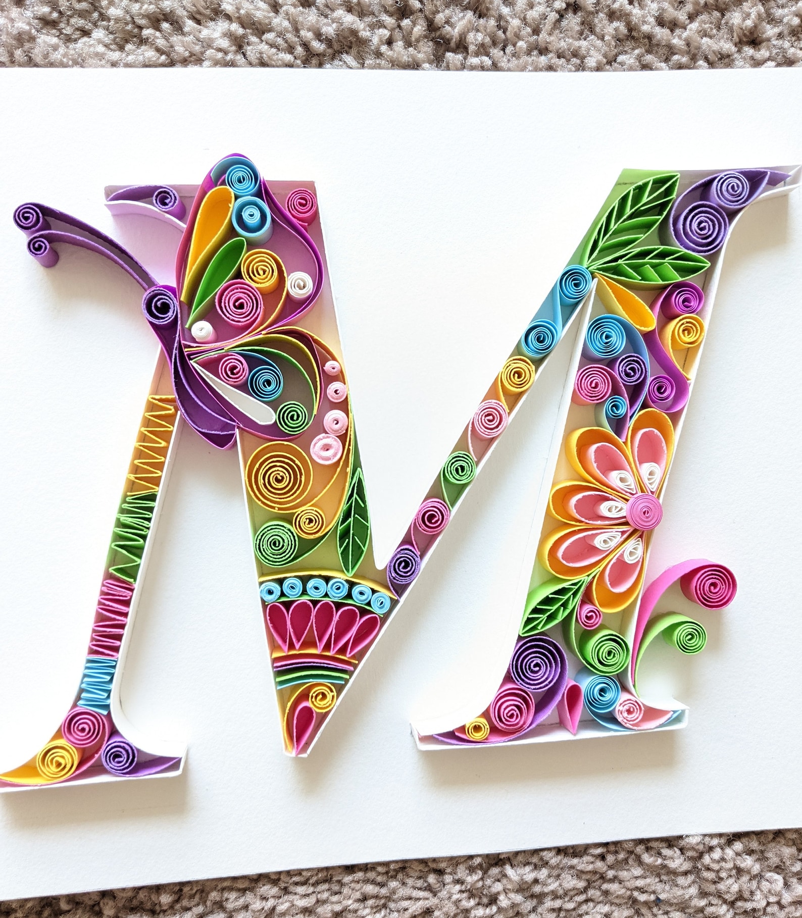 Paper Quilled Letter M Alphabet M Letter M Wall Art Letter | Etsy