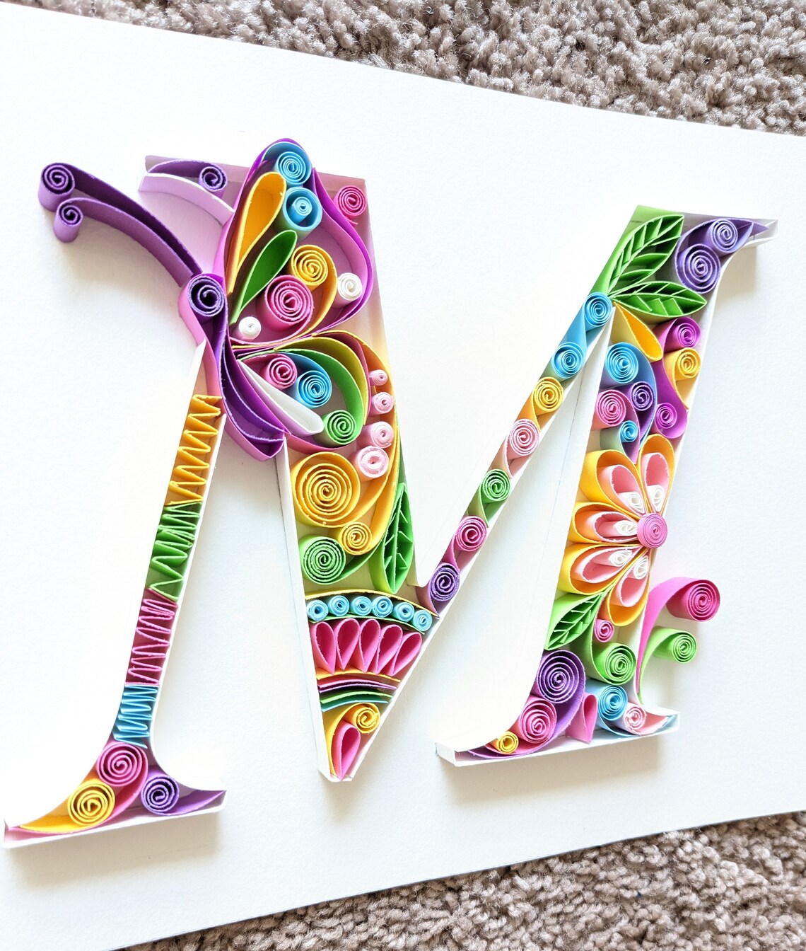 Paper Quilled Letter M Alphabet M Letter M Wall Art Letter | Etsy