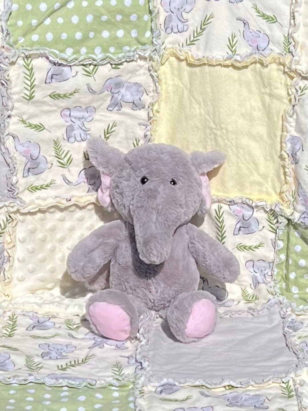 Baby Elephants Baby Rag Quilt; Elephants Baby Rag Quilt; Elephant Baby ...
