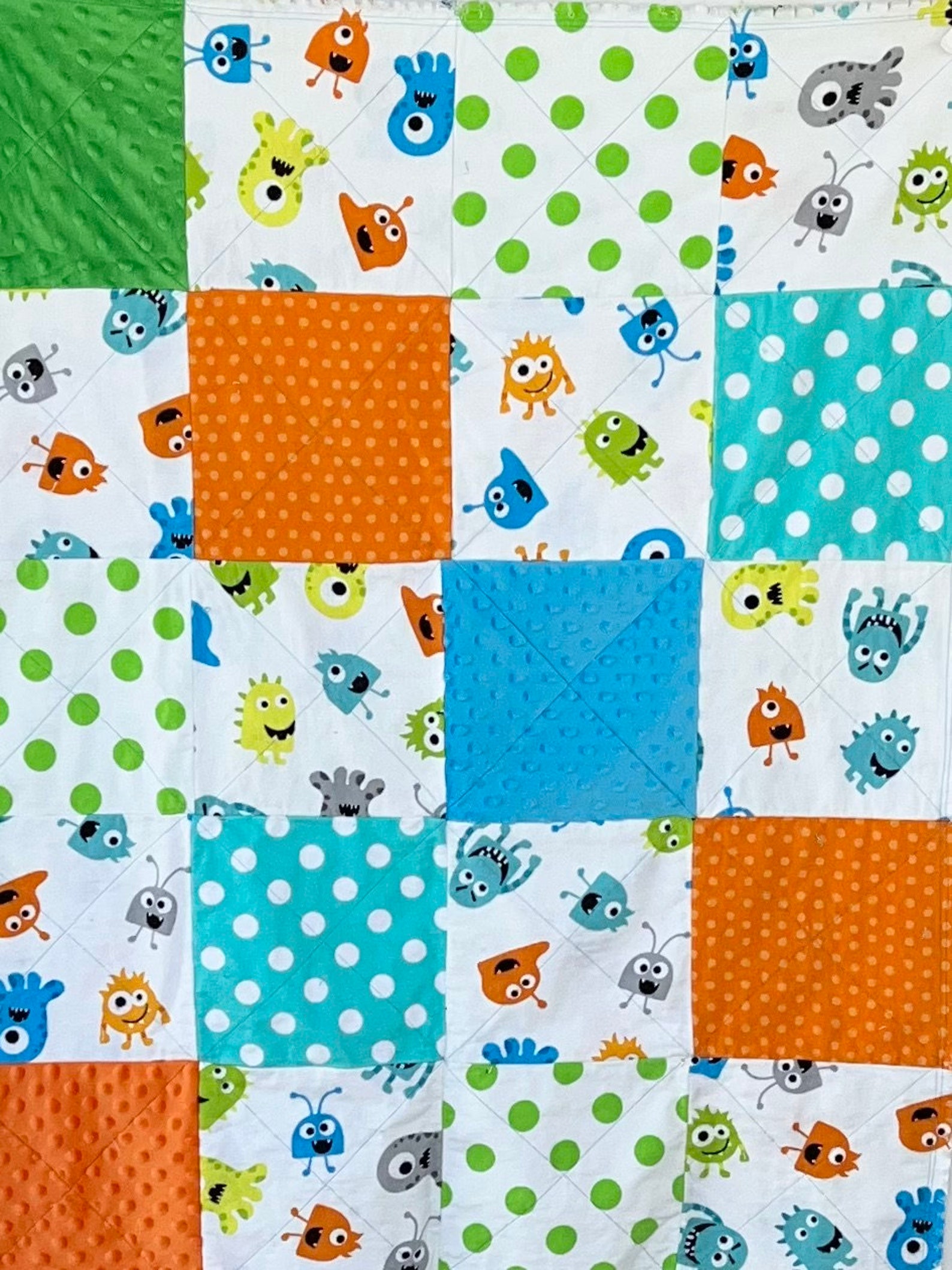 Silly Monsters Baby Rag Quilt; Monsters Baby Rag Quilt; Baby Boy Rag ...