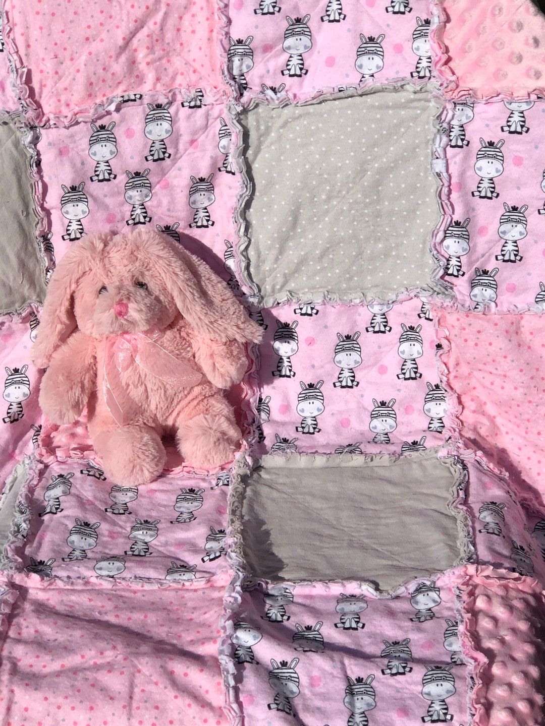 Silly Zebras Baby Rag Quilt; Sill Zebras Baby Rag Blanket; Zebras Baby ...