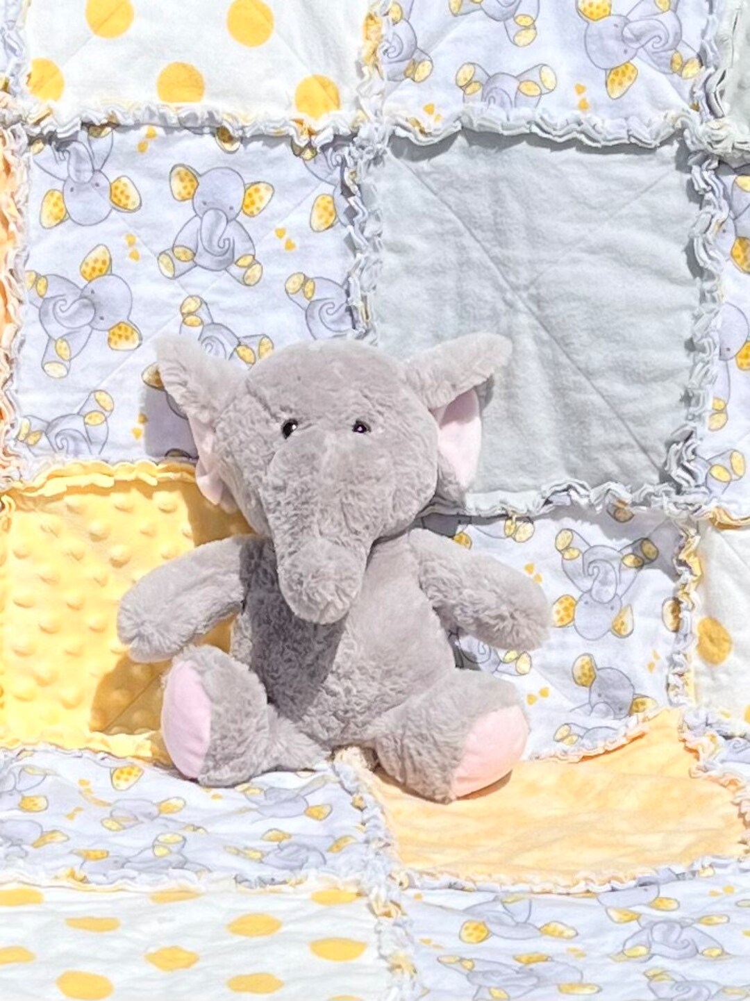 Baby Elephants Baby Rag Quilt; Elephants Baby Rag Quilt; Elephant Baby ...