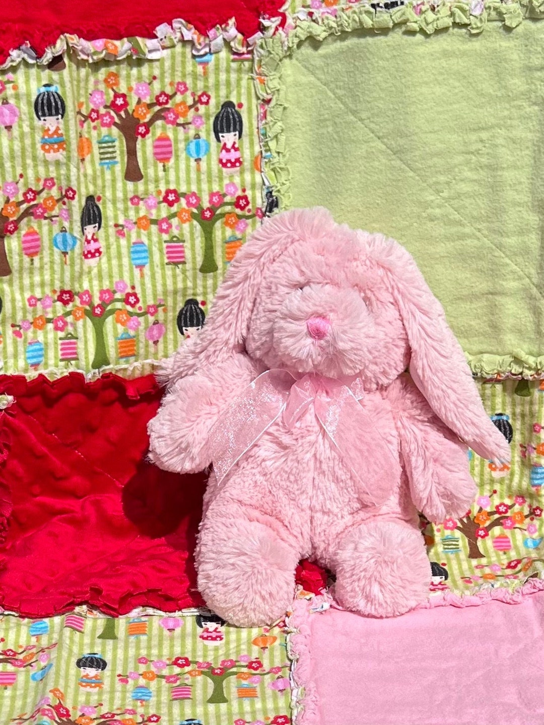 Geisha Girls Baby Rag Quilt; Geisha Girls Baby Blanket; Asian Girls ...