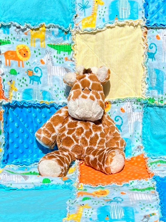 Zoo Animals Baby Rag Quilt Zoo Animals Flannel Blanket - Etsy