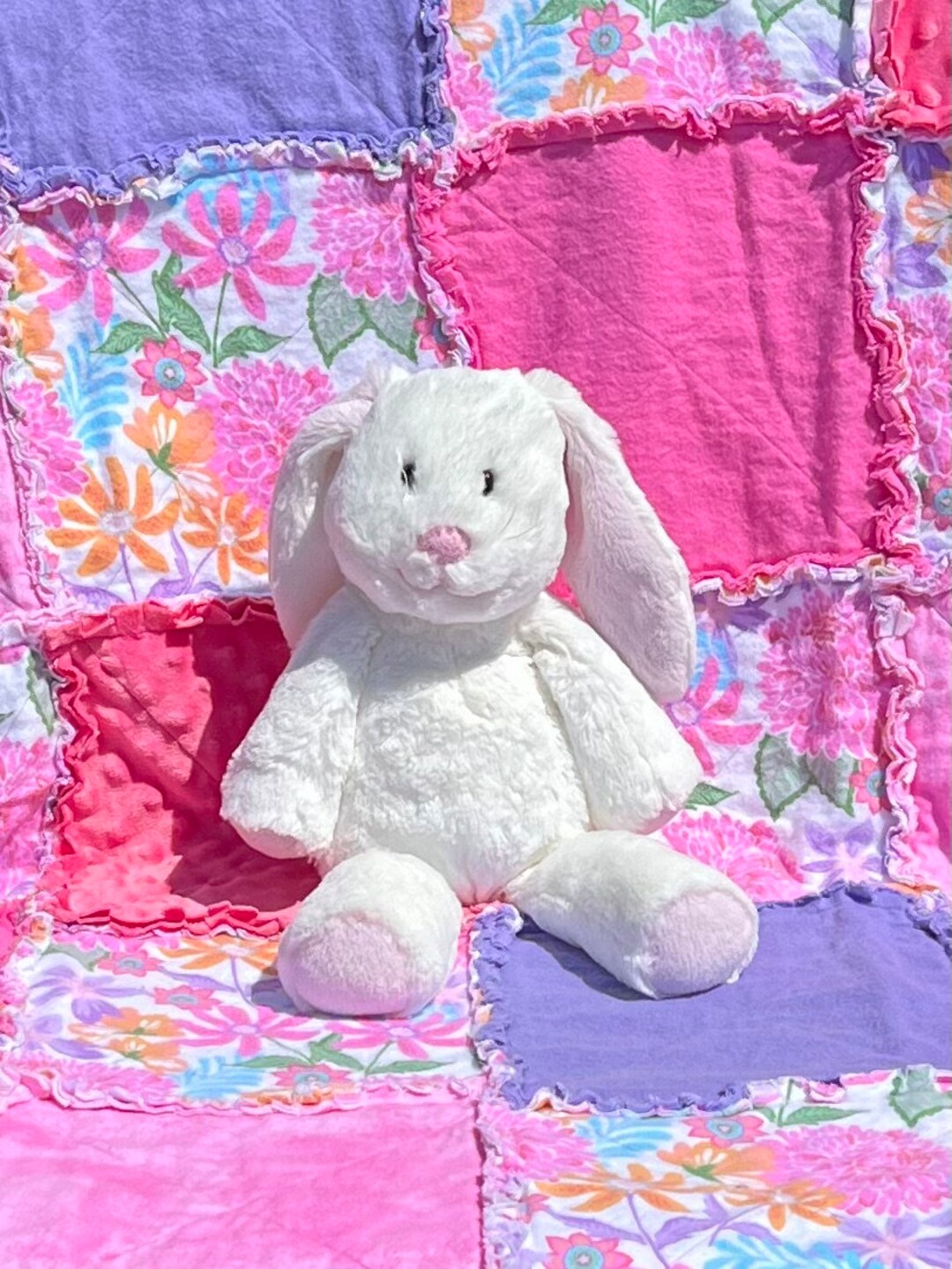 Tropical Floral Baby Rag Quilt; Flowery Baby Rag Quilt; Girl Baby Rag ...