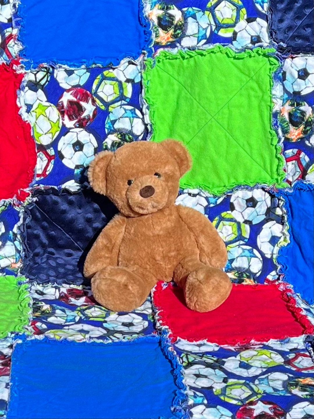 Soccer Baby Rag Quilt; Soccer Baby Blanket; Soccer Flannel Baby Blanket ...