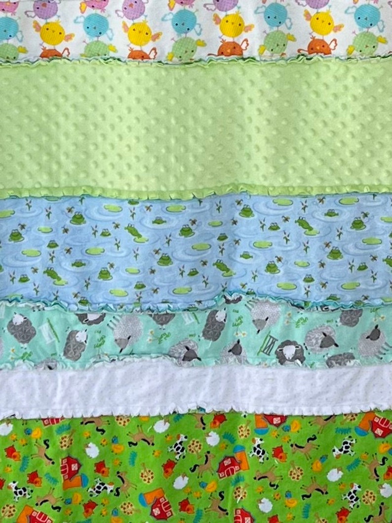 Farm Animals Bigger Baby Rag Quilt Farm Animals Strip Rag - Etsy