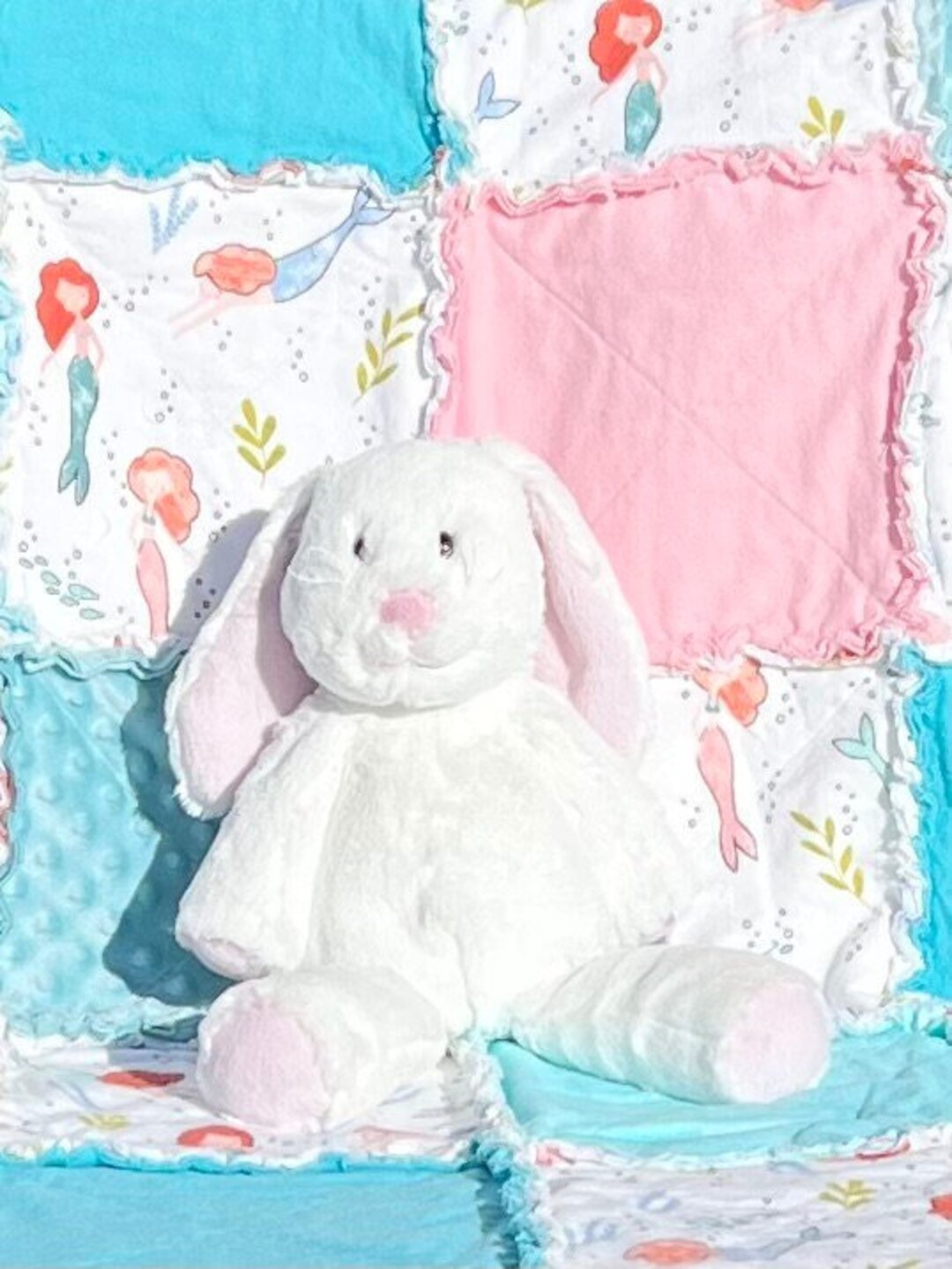 Watercolor Mermaids Baby Rag Quilt; Mermaids Baby Rag Quilt; Mermaids ...