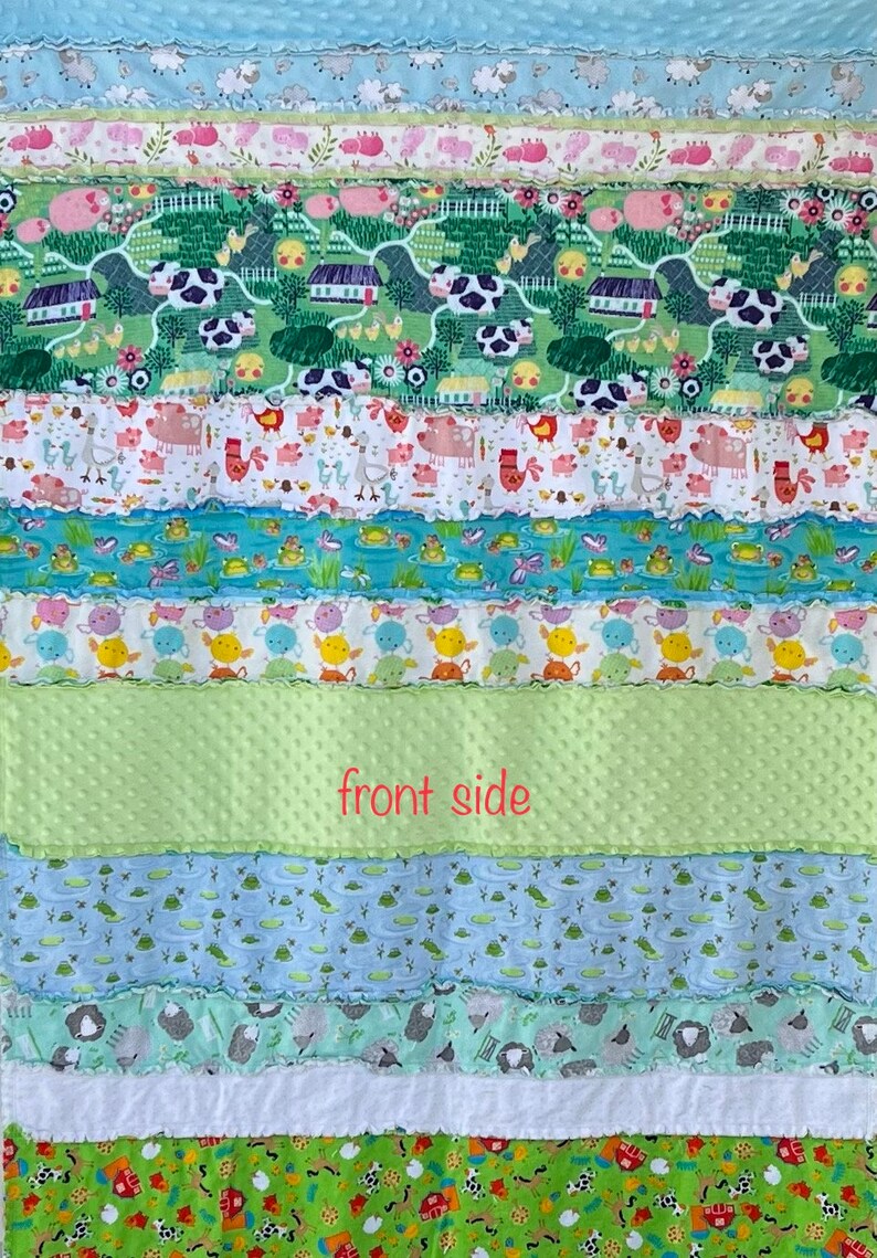 Farm Animals Bigger Baby Rag Quilt Farm Animals Strip Rag - Etsy
