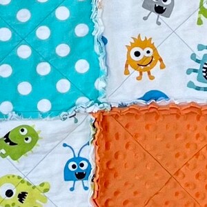 Silly Monsters Baby Rag Quilt; Monsters Baby Rag Quilt; Baby Boy Rag ...