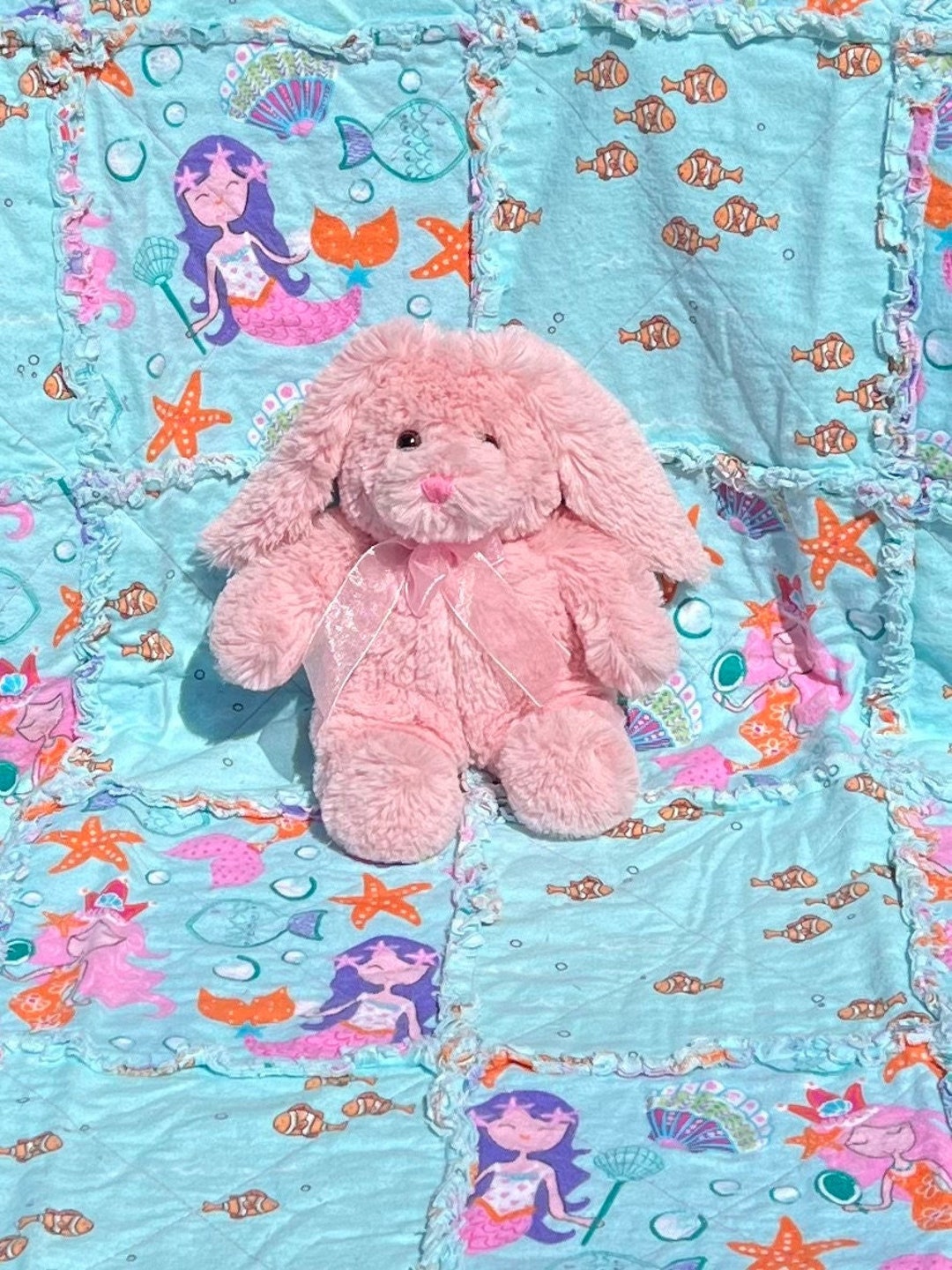 Mermaid Princesses Baby Rag Quilt; Mermaid Baby Rag Quilt; Mermaid ...