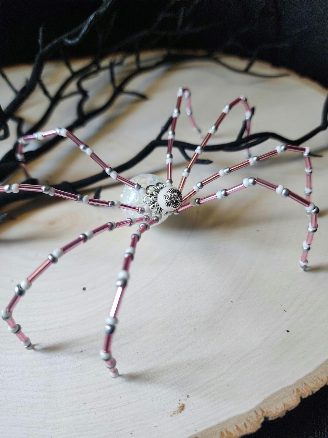 Pink Beaded Spider Pink Halloween Halloween Decor Halloween Gift ...