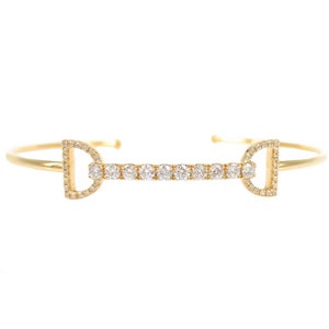 Flexible Diamond Open Bangle 18K Yellow Gold - Etsy