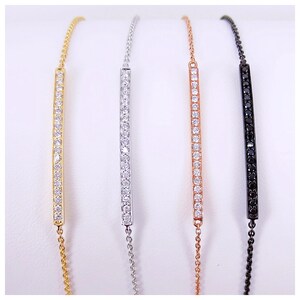 Mini Diamond Pave Bar Charm Bracelet Set in 18k Yellow Gold. - Etsy