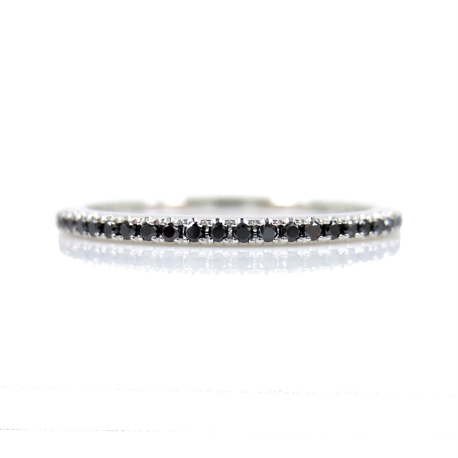 Micro Pavé Black Diamond Eternity Band /black Diamond Eternity | Etsy