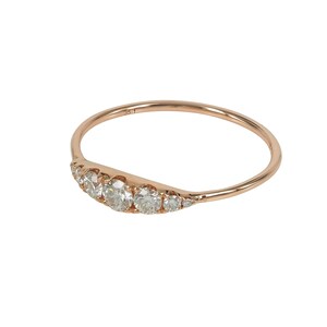 Seven-stones Graduated Round Diamond Ring in 18K Rose Gold 0.24cts T.W ...
