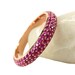 3.5mm Three Row Micro Pave Ruby Dome Eternity Band in 18k Rose Gold ...