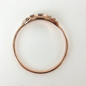 Seven-stone Graduated Champagne Diamond Ring 14K/ 18K Rose - Etsy UK