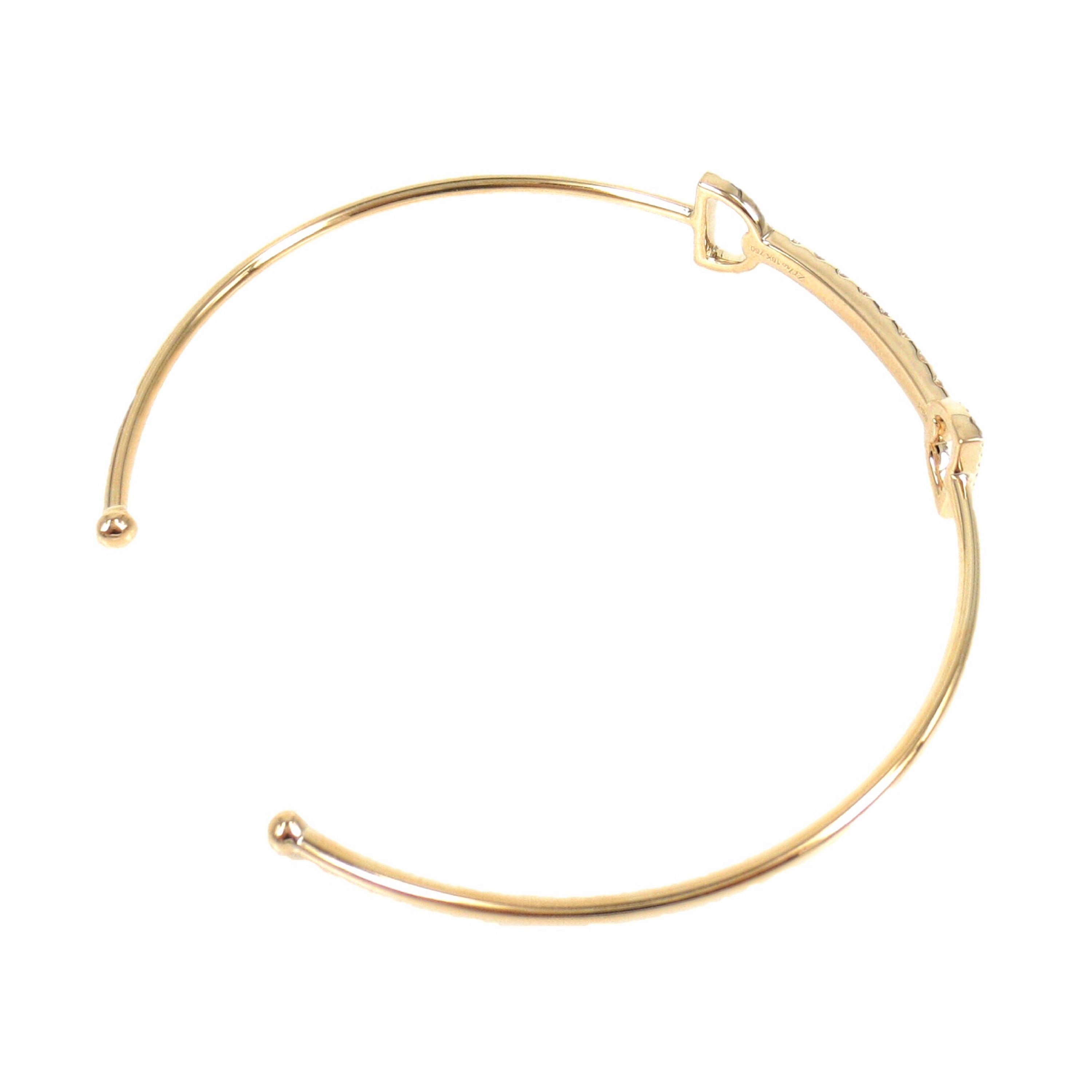 Flexible Diamond Open Bangle 18K Yellow Gold | Etsy