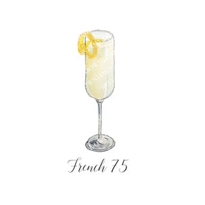 French 75 Digital Image Digital Download. JPG, PNG for Wedding Bar Sign ...