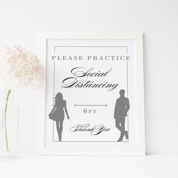 Printable Social Distancing Sign. Keep 6ft Apart. Social Distancing ...