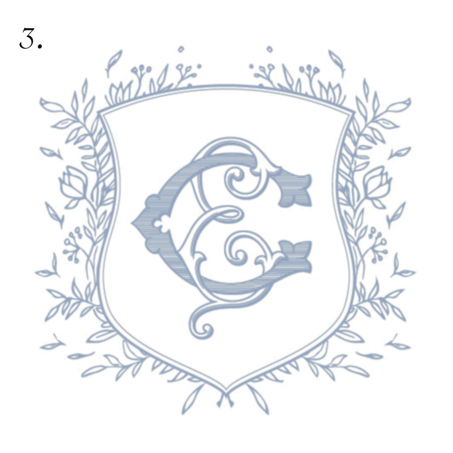 Sketched Monogram Crests, Wedding Crest Monograms, Digital Crest Design ...