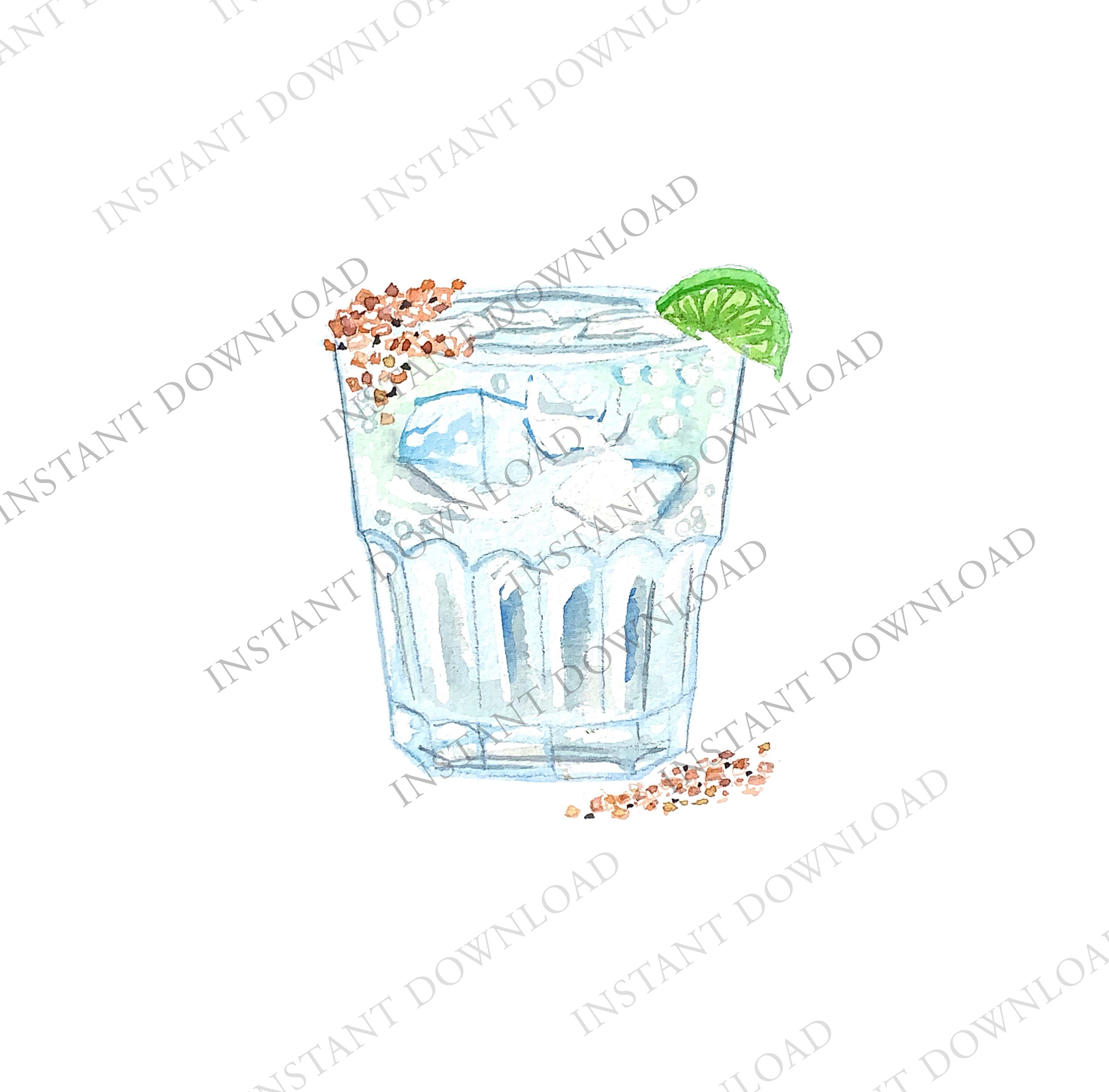 Ranch Water With Tajin Rim Digital Image Digital Download. JPG, PNG for ...
