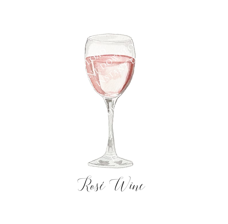 Pink Rose Wine Digital Image Digital Download. JPG, PNG Wedding Bar ...