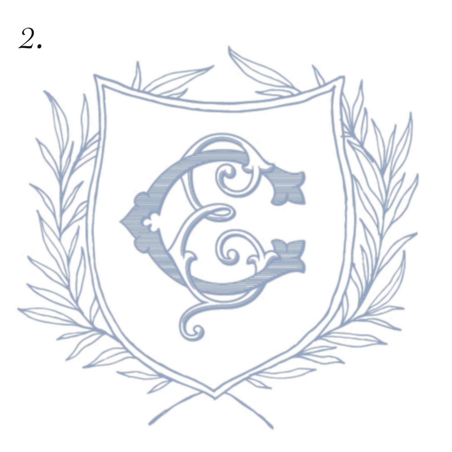 Sketched Monogram Crests, Wedding Crest Monograms, Digital Crest Design ...