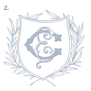 Sketched Monogram Crests, Wedding Crest Monograms, Digital Crest Design ...