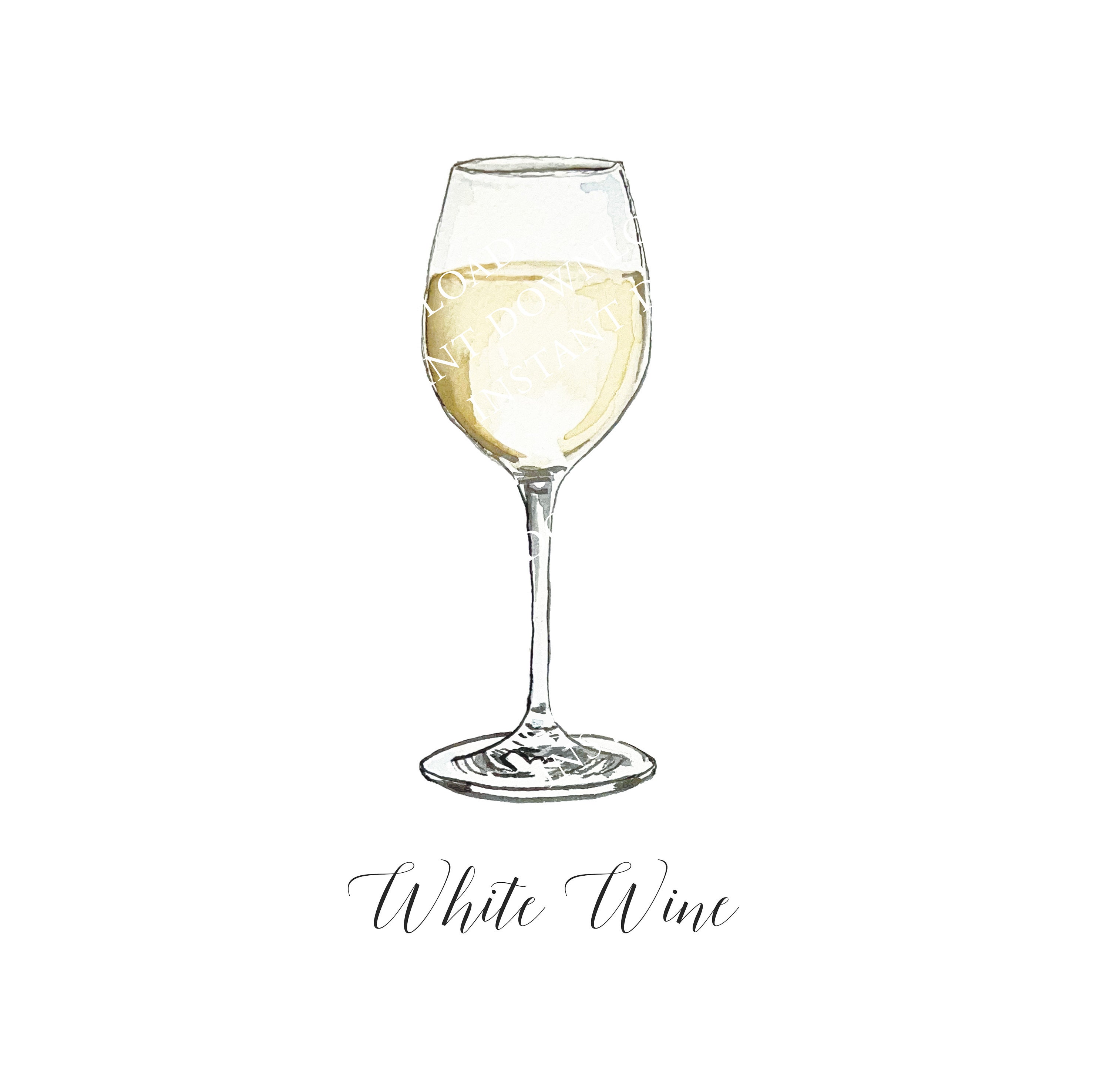 White Wine Digital Image Digital Download. JPG, PNG Wedding Bar Sign ...