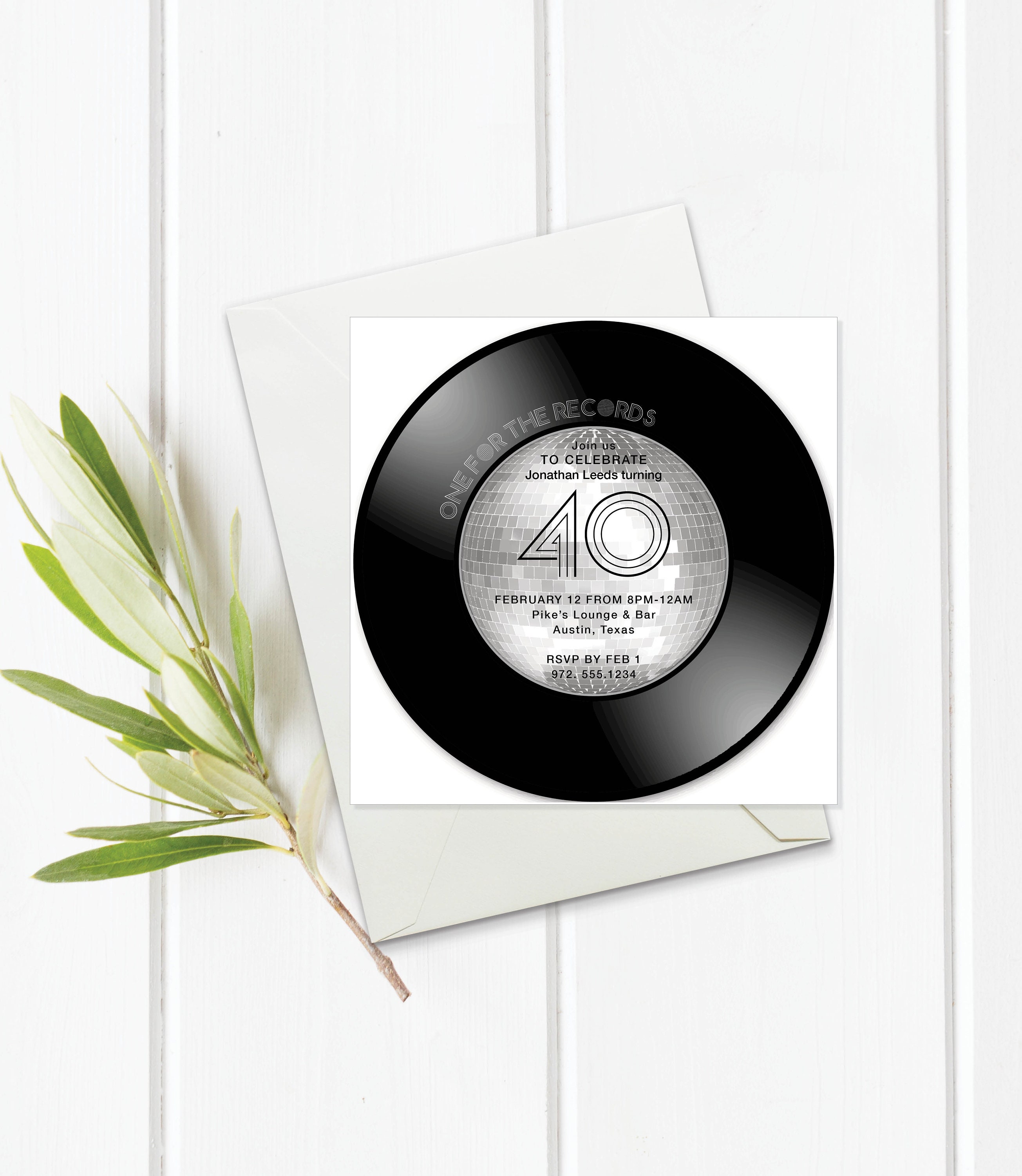 Record Party Invitations