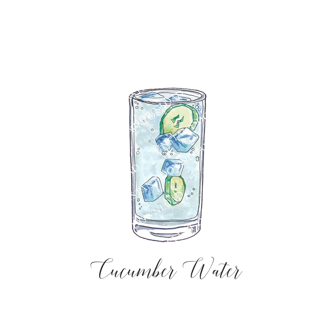 Cucumber Water Digital Image Digital Download. JPG, PNG for Wedding Bar ...