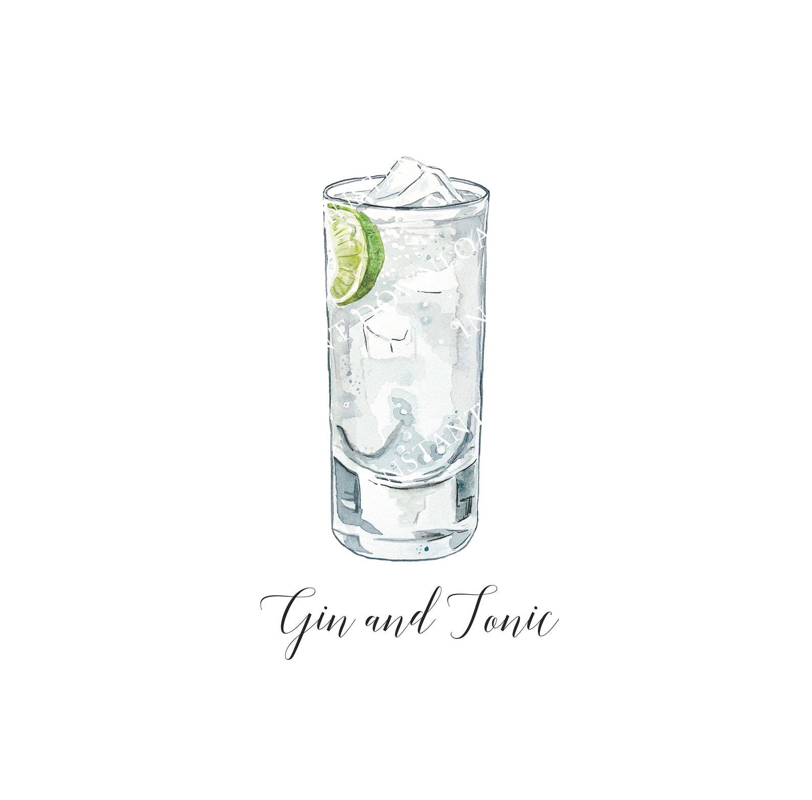 Gin and Tonic Digital Image Digital Download. JPG,PNG for Wedding Bar ...