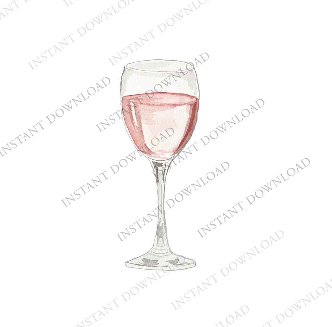 Pink Rose Wine Digital Image Digital Download. JPG, PNG Wedding Bar ...
