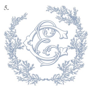 Sketched Monogram Crests, Wedding Crest Monograms, Digital Crest Design ...