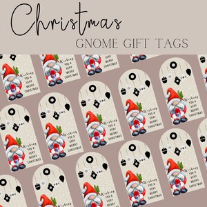 Christmas Gift Tag, Christmas Gift Tag Printable, Gnomes, Gnome Gift ...