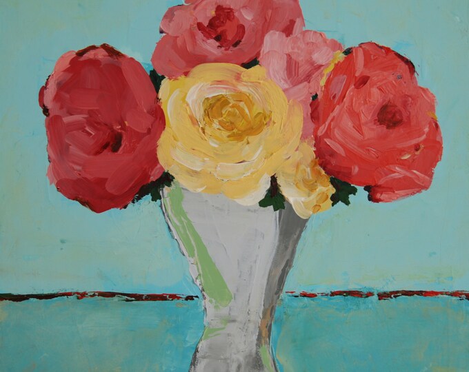 FRESH ROSES Original 12x12 Abstract Oil Painting - Etsy