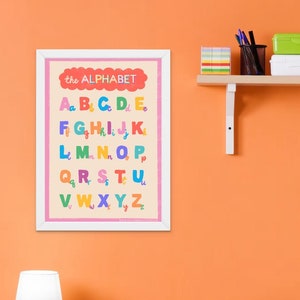 Printable Alphabet Classroom Poster - Colorful Abcs for Elementary ...